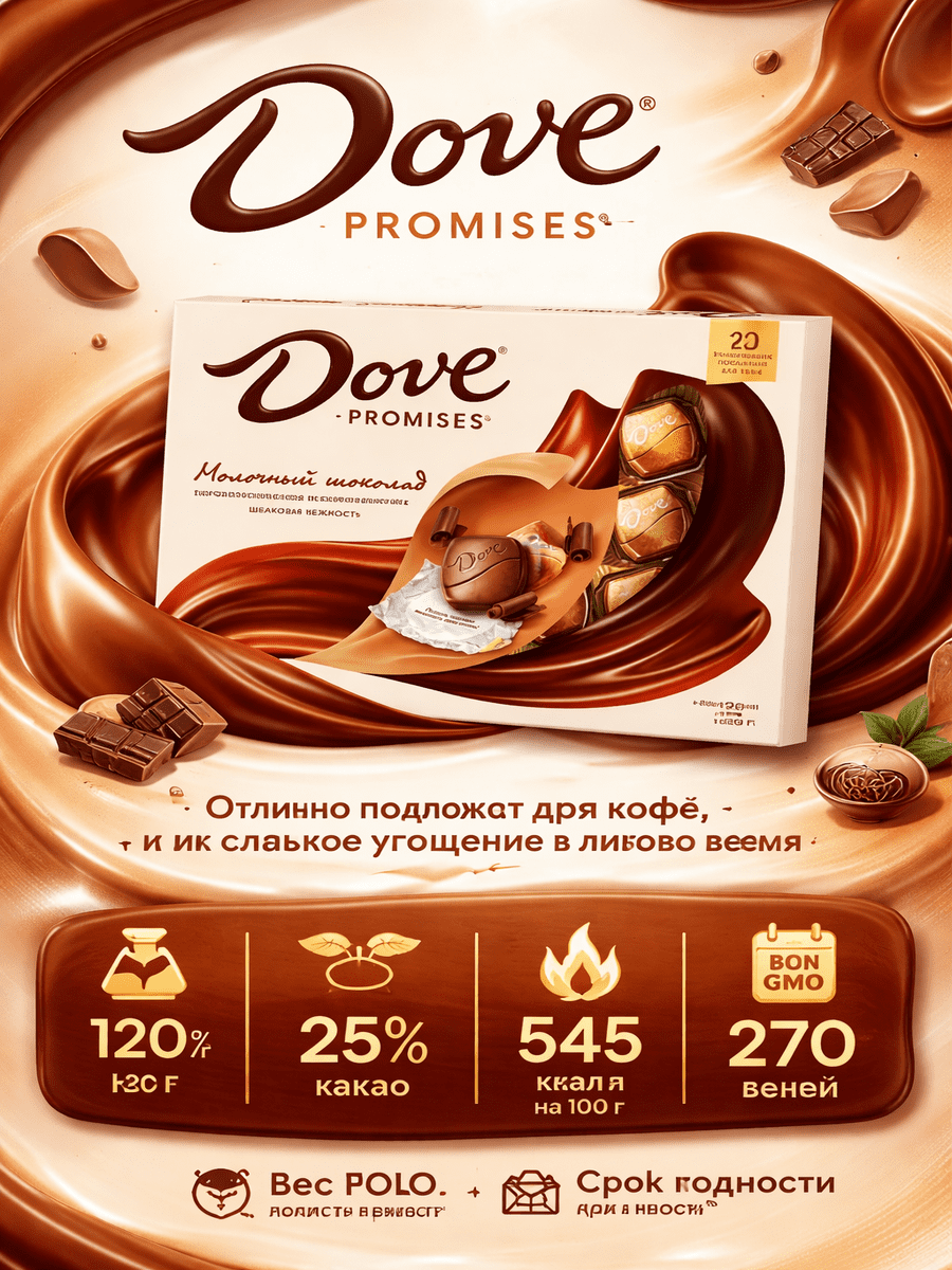 Шоколад Dove Promises молочный, 120г