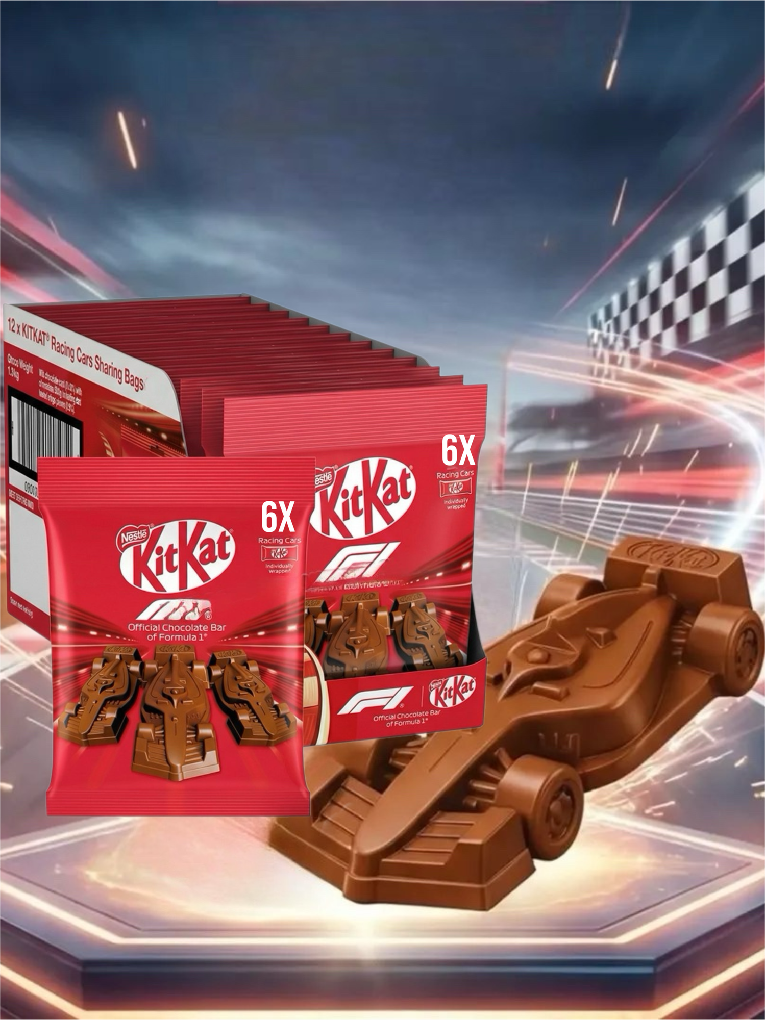 KitKat F1 Choc Bar Шоколадный батончик КитКат Формула 1, 66 гр х 15 шт/блок (Италия)
