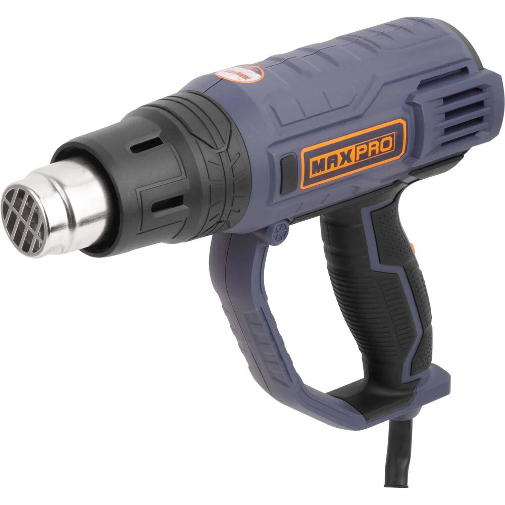 Фен технический MAX-PRO 2000 Вт, 60/350/600C, 500 л/мин, 0,76 кг, резиновый кабель, резиновые вставки, кор. 85252