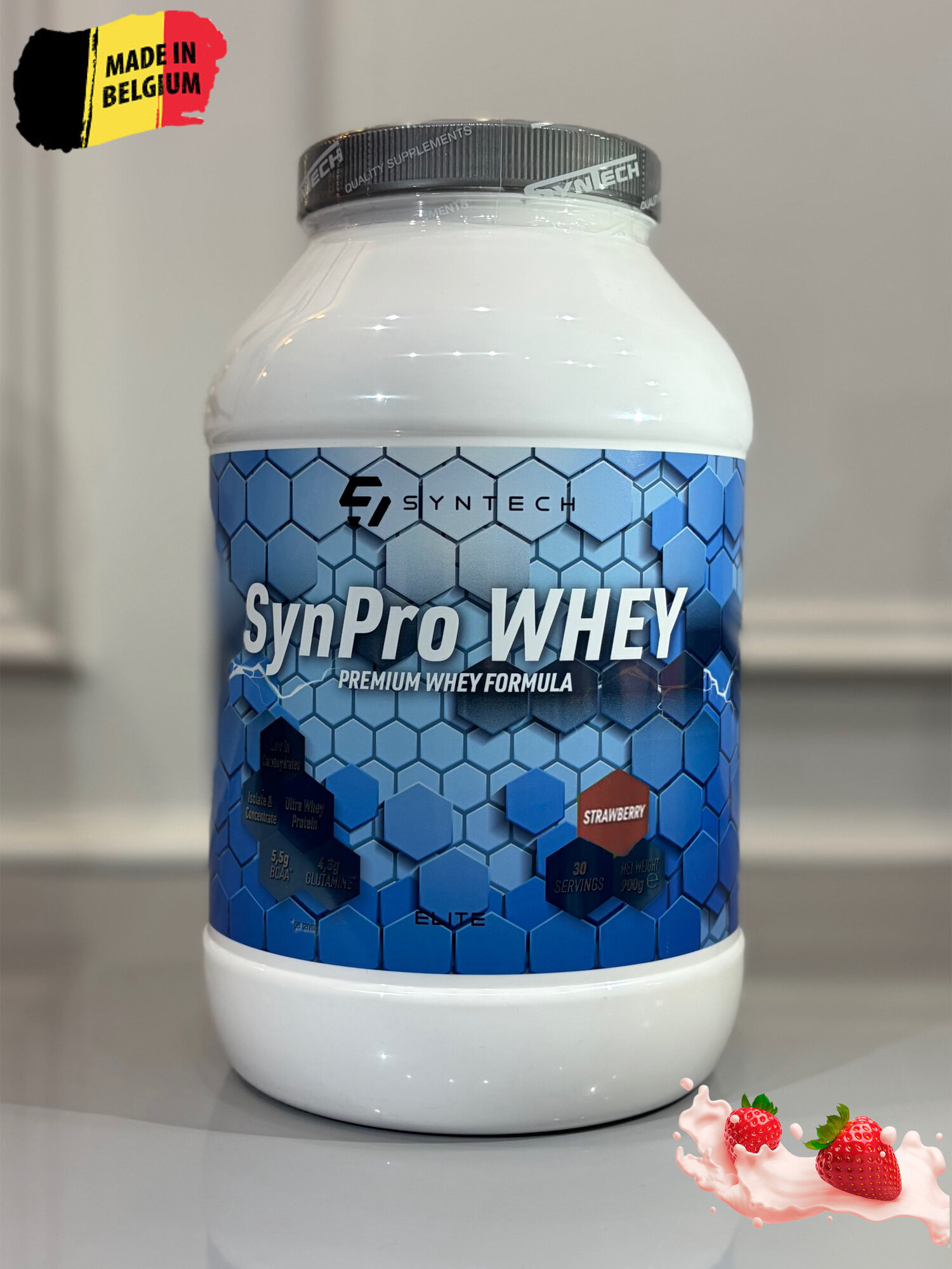 Протеин. Syntech Nutrition SynPro Whey (Изолят сывороточного белка) 900 г. Вкус: клубника