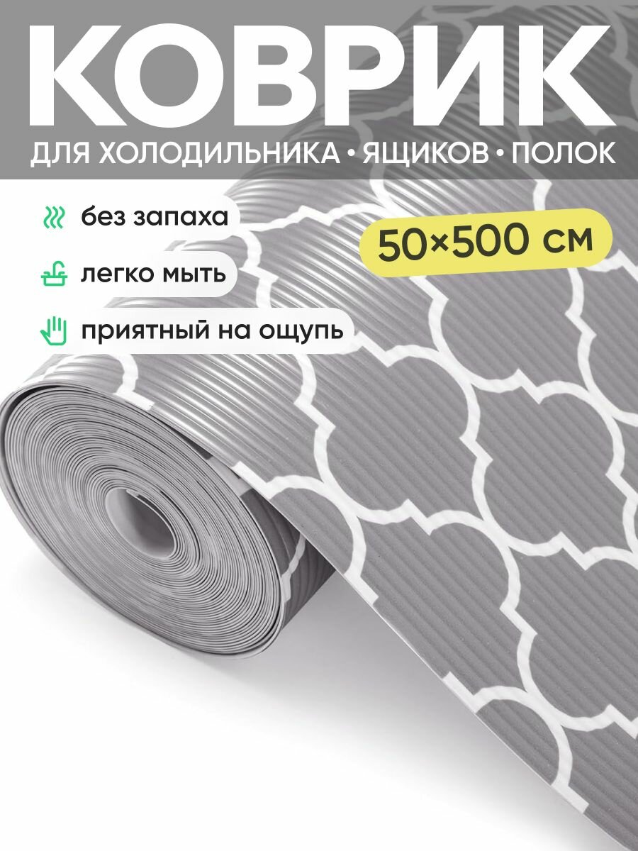 Коврик в кухонный ящик холодильник в рулоне противоскользящий