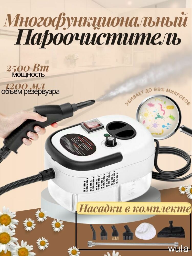 Hansa Пароочиститель DPWL-для-mpej 2500 Вт, насадки - 10 шт