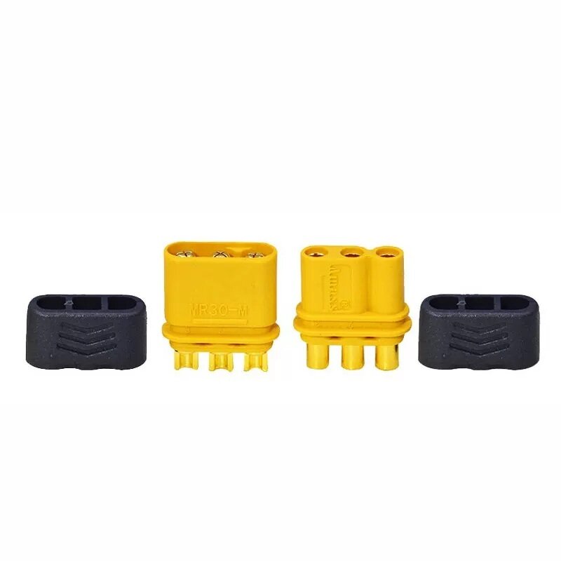Комплект разъёмов MR30 male и female с оболочкой, 3-pin, для мотора/ESC RC самолёта аксессуар