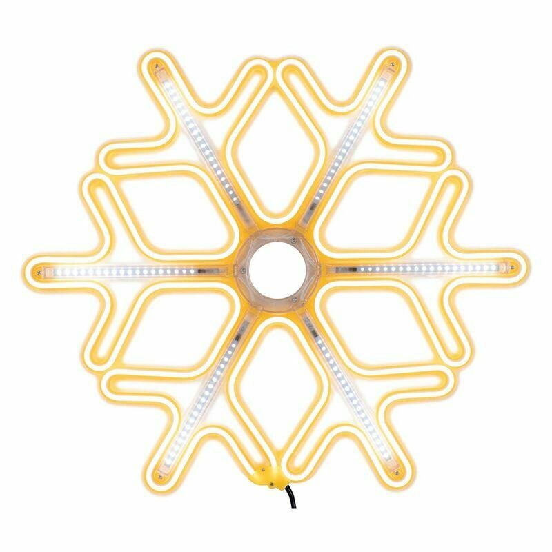 Фигура светодиодная "Снежинка" 60х60см LED тепл. бел./бел. 50Вт IP65 эффект тающих сосулек гибкий неон Neon-Night 501-226