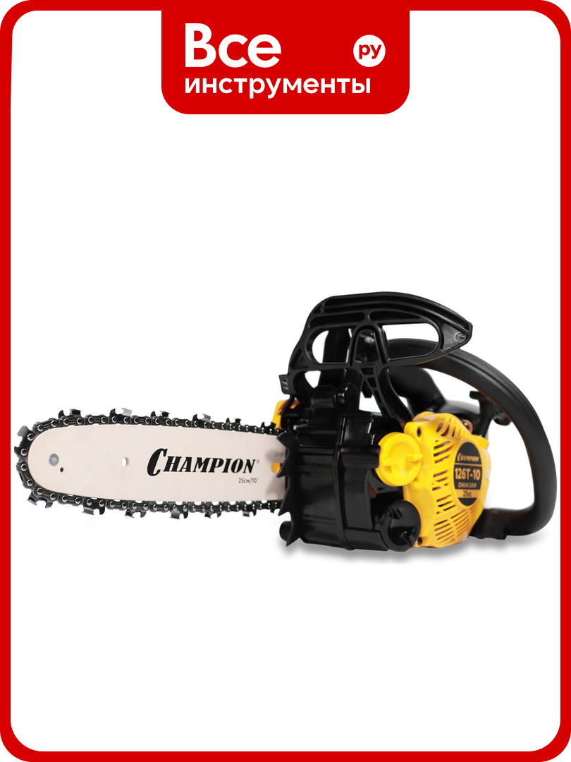 Бензопила Champion 3/8-1,3-40E (1,15 кВт, 25,4см3, 3,2 кг) 126T-10