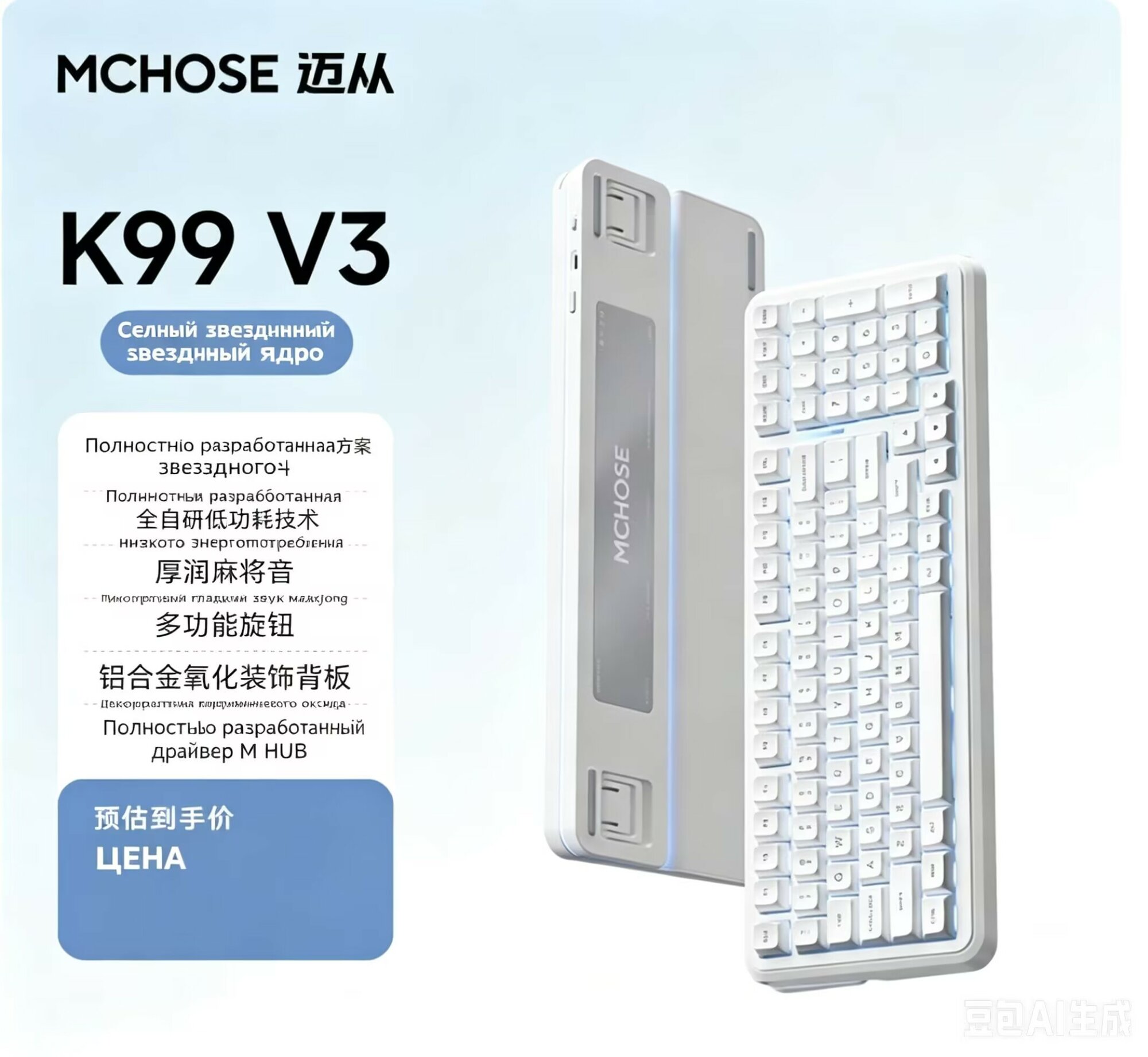 MCHOSE K99 V3 Кастомная механическая клавиатура, беспроводная, Bluetooth три режима, игровая, эспорт,