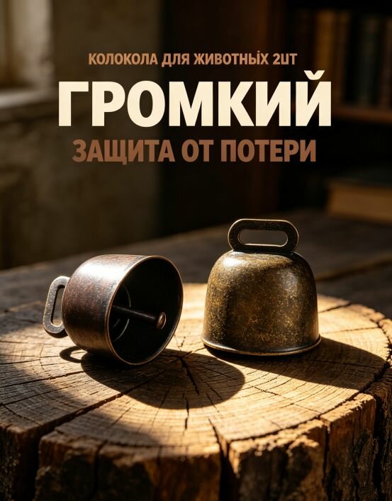 Набор коровьих колокольчиков из темно-коричневого железа для подвешивания и охраны животных