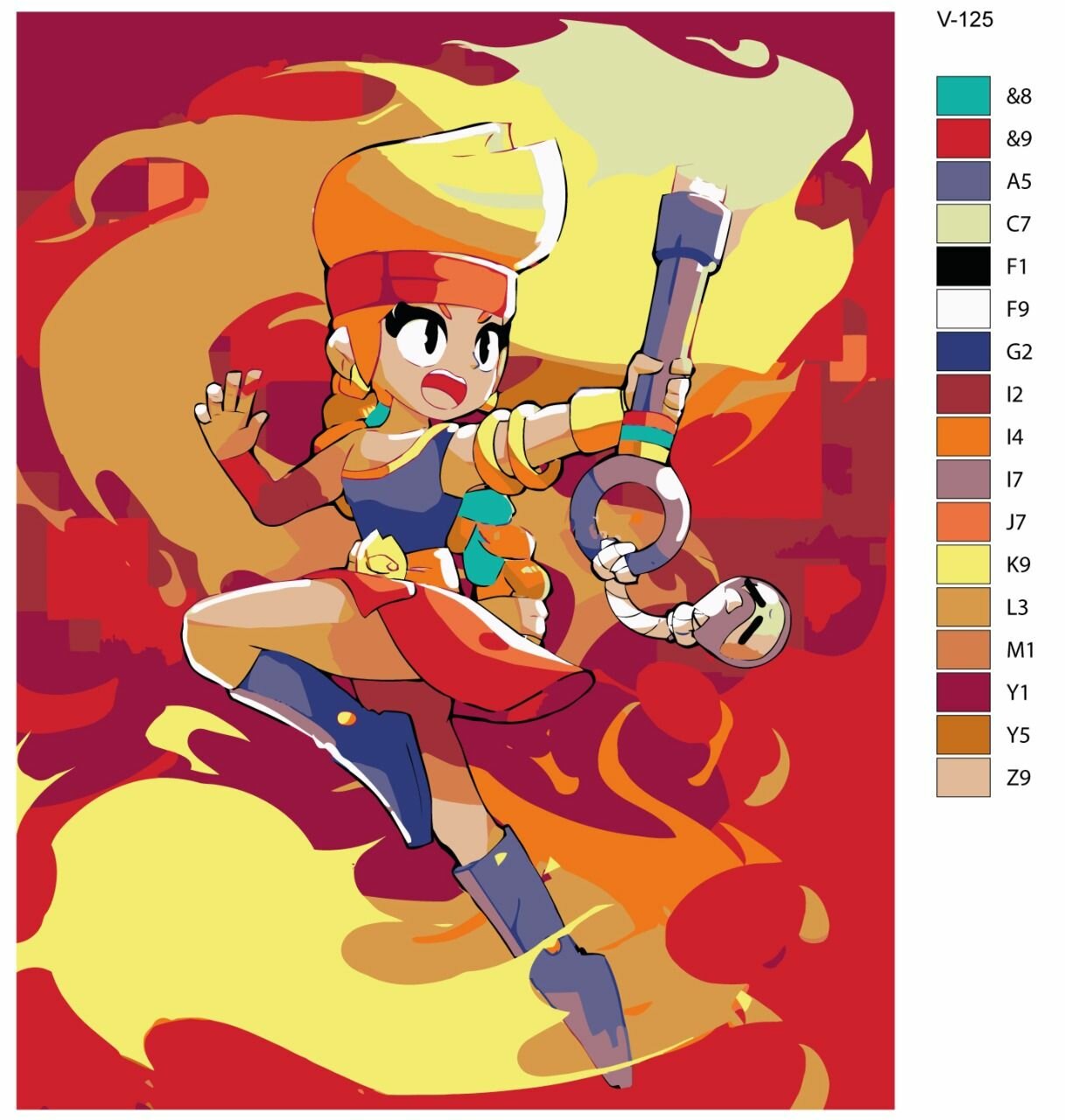 Картина по номерам V-125 "Игра Brawl Stars (Бравл Старс). Амбер" 80x100