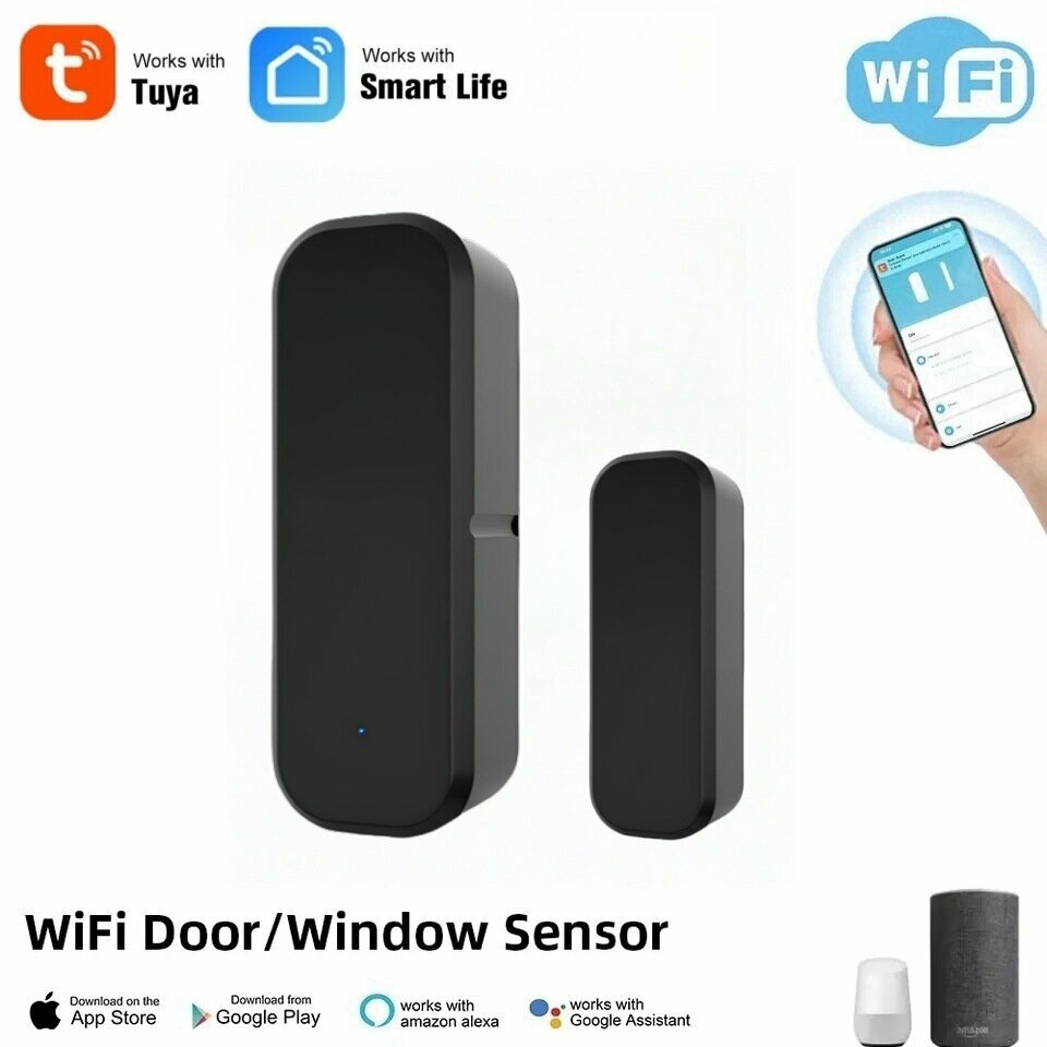 Датчик магнитного контроля дверей Tuya с Wi-Fi, для внутренних помещений
