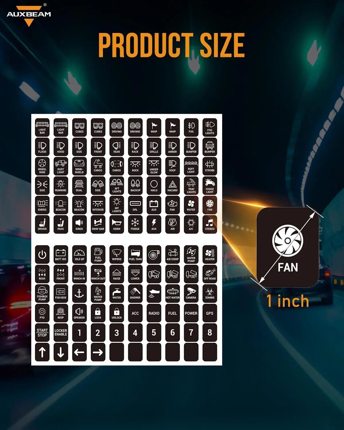 Наклейки на переключатели авто 120 шт, Цвет: 1pc vertical
