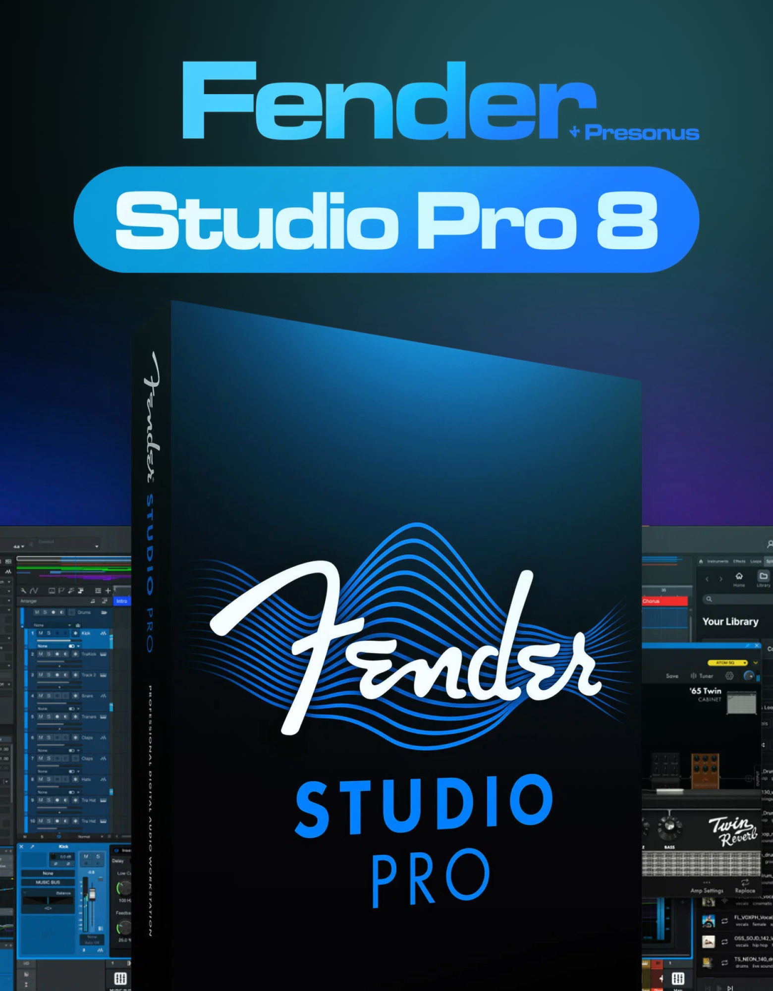 Studio One 8 Pro, Бессрочная лицензионная активация, Оформление на ваш аккаунт PreSonus & Fender для Windows и macOS