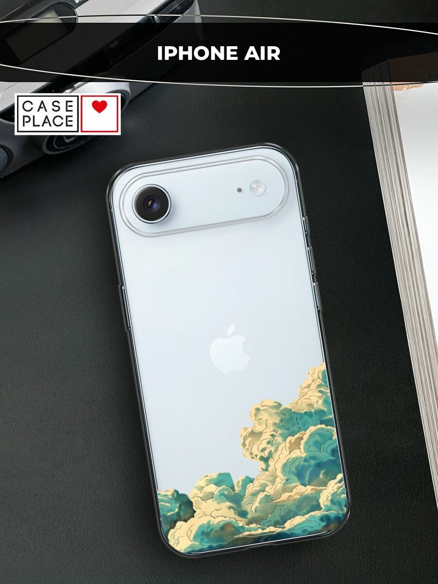 Чехол на Apple iPhone Air / Айфон Айр с принтом Ночное небо и облака, прозрачный