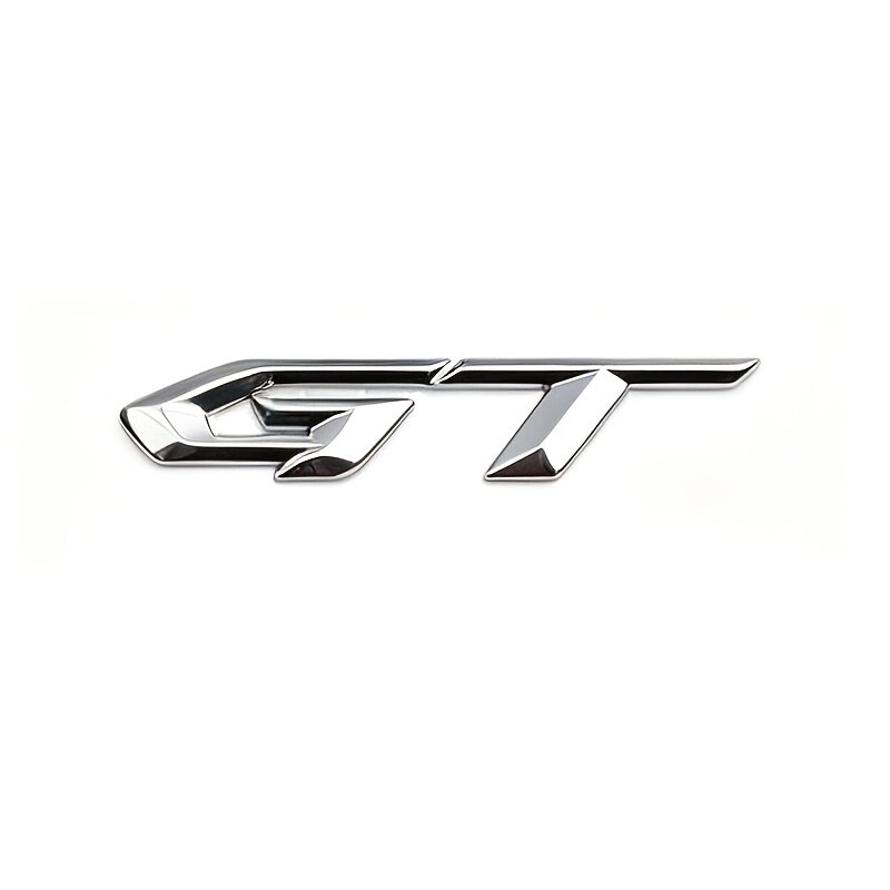 Наклейка-эмблема 3D GT для автомобиля, металлическая, серебристая, 1 шт.