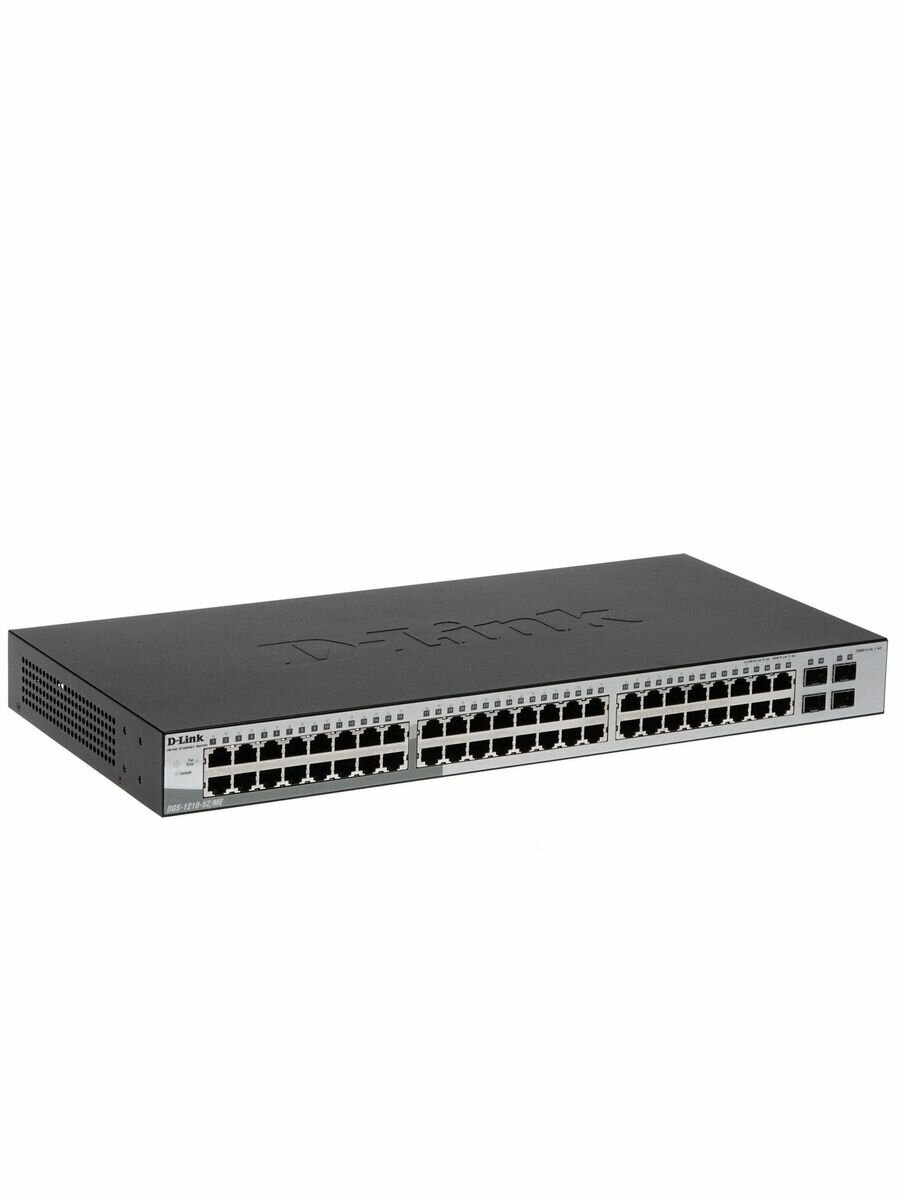 Коммутатор D-link DGS-1210-52/ME/A1A - 48 портов Gigabit, 4 SFP, управление L2, 19"