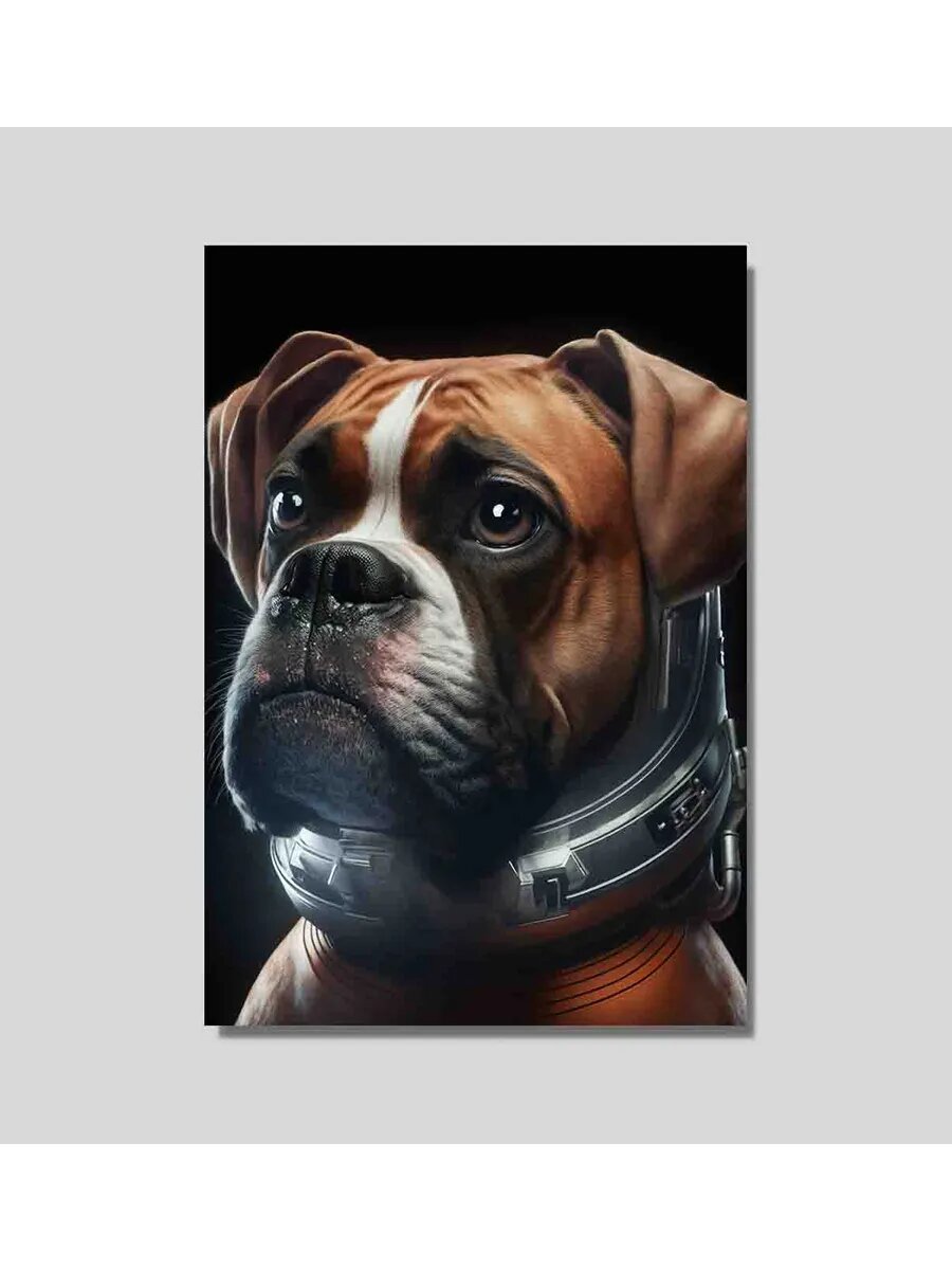 Собака-боксер-космонавт 4, Плакат 30x42см