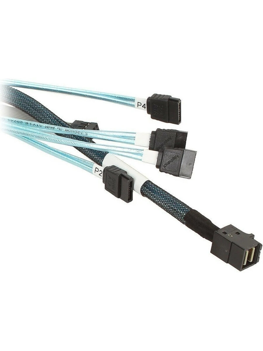 Кабель интерфейсный Amphenol cbl-8643-4-sata-10 SFF-8643 - 4*SATA (MiniSAS HD -to- 4*SATA), 1m