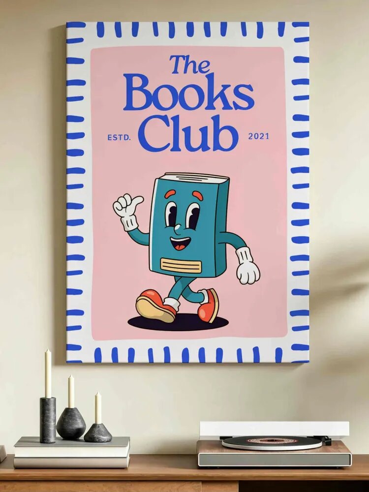 Картина "The Books Club (картонная книга с лицом)" 50x60 см, 1