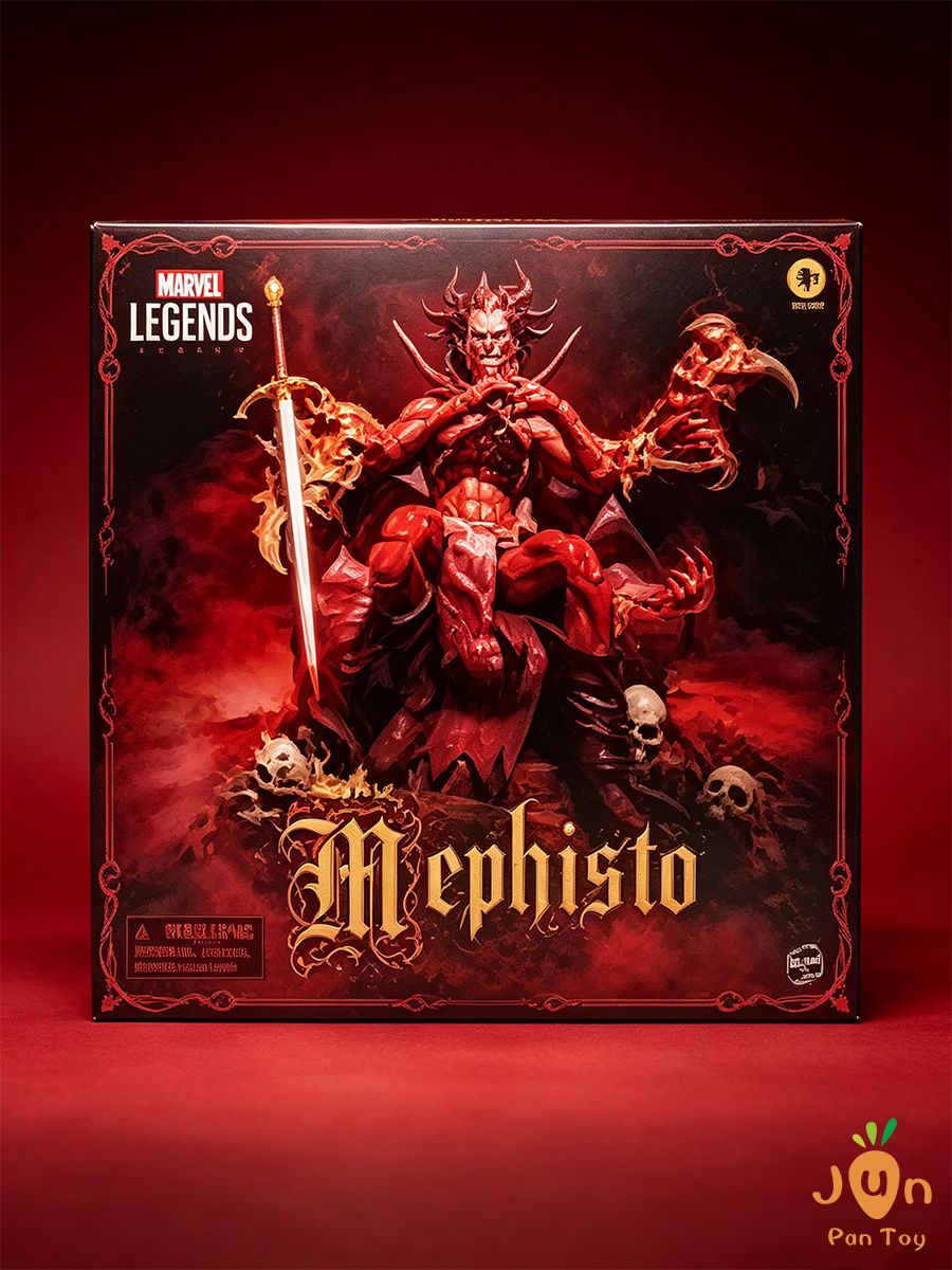 Маленькая скульптура, Marvel Legends Mephisto with Infernal Throne / Содержит подвижную шарнирную куклу Мефисто, трон и аксессуары - подарок, подходящий для коллекционеров.
