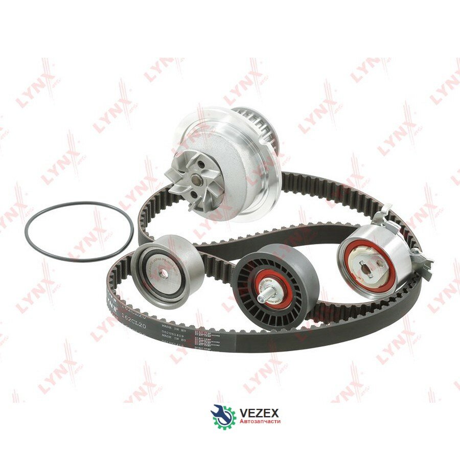 LYNXAUTO PW1352 Комплект ремня ГРМ с водяным насосом (усиленный ремень) OPEL Astra G 1.4-1.6 98-05 / Corsa C 1.4 00-09 / Meriva A 1.6 03-10 / Vectra C 1.6 02> / Zafira A-B 1.6 99>