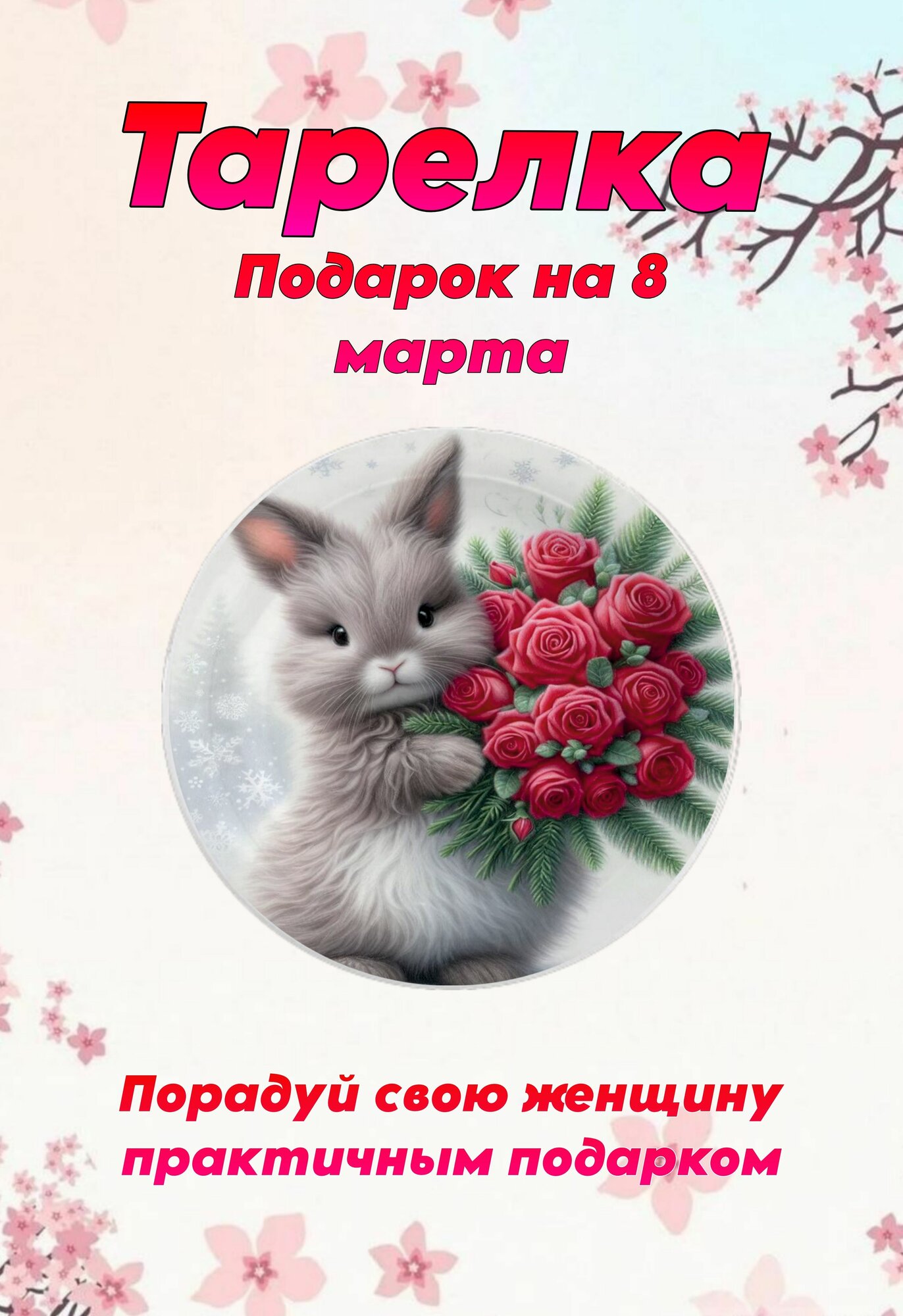 Тарелка 8 марта №6