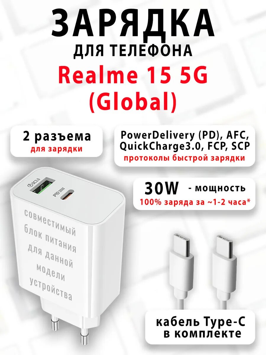 Зарядное устройство для телефона Realme 15 5G (Global)