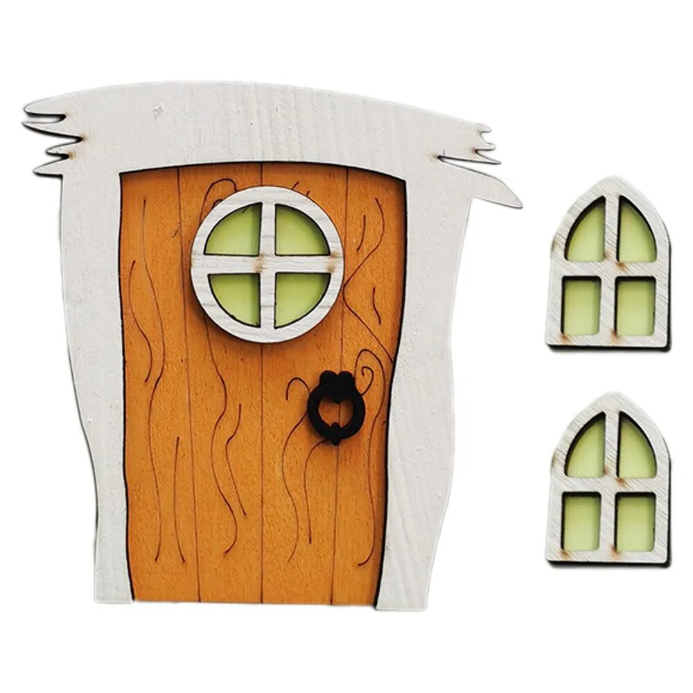 Реалистичная деревянная дверь для творческого оформления сада, 1 штука