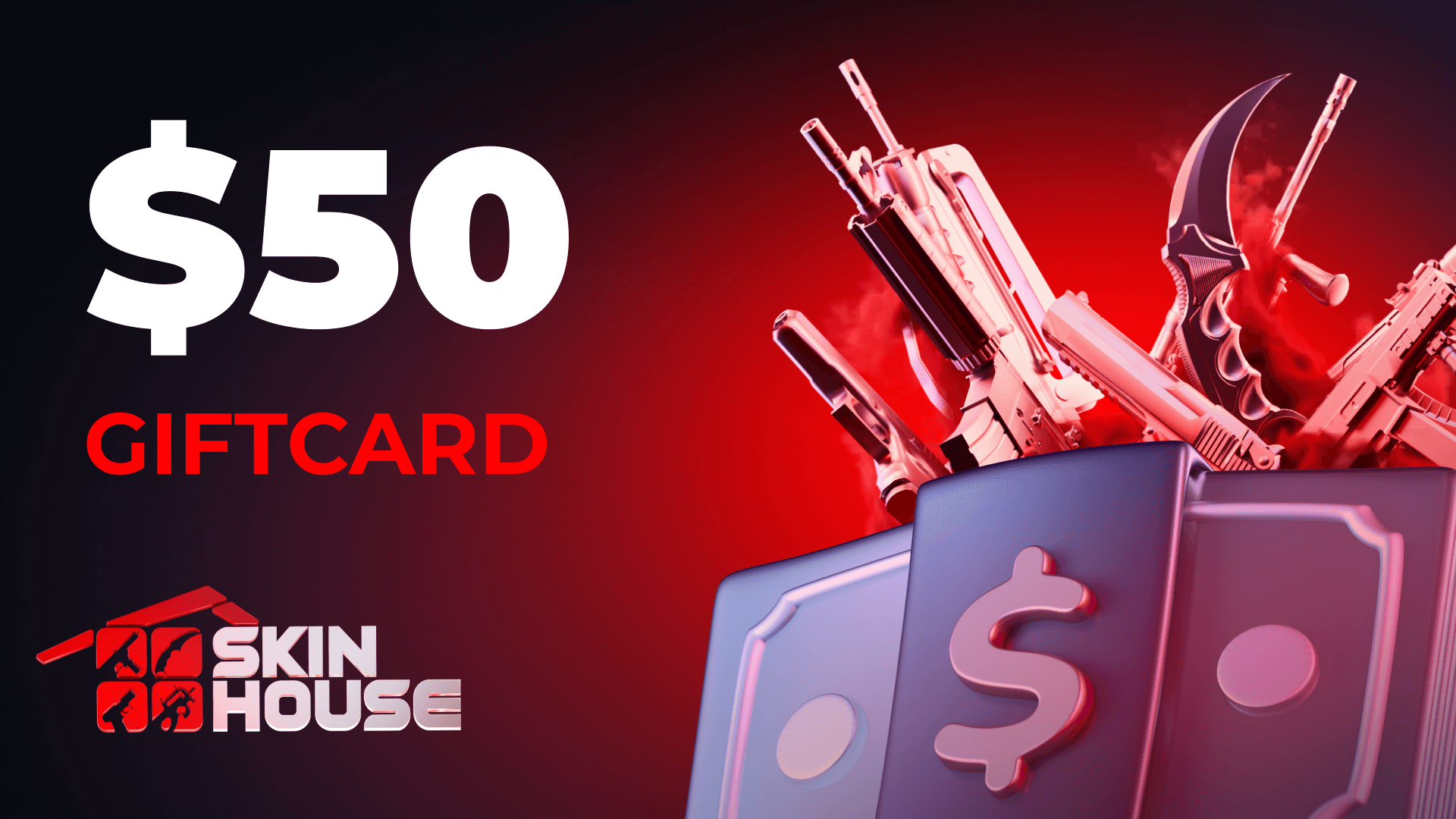 SkinHouse.gg $50 Подарочная карта | купить цифровой ключ для активации в России