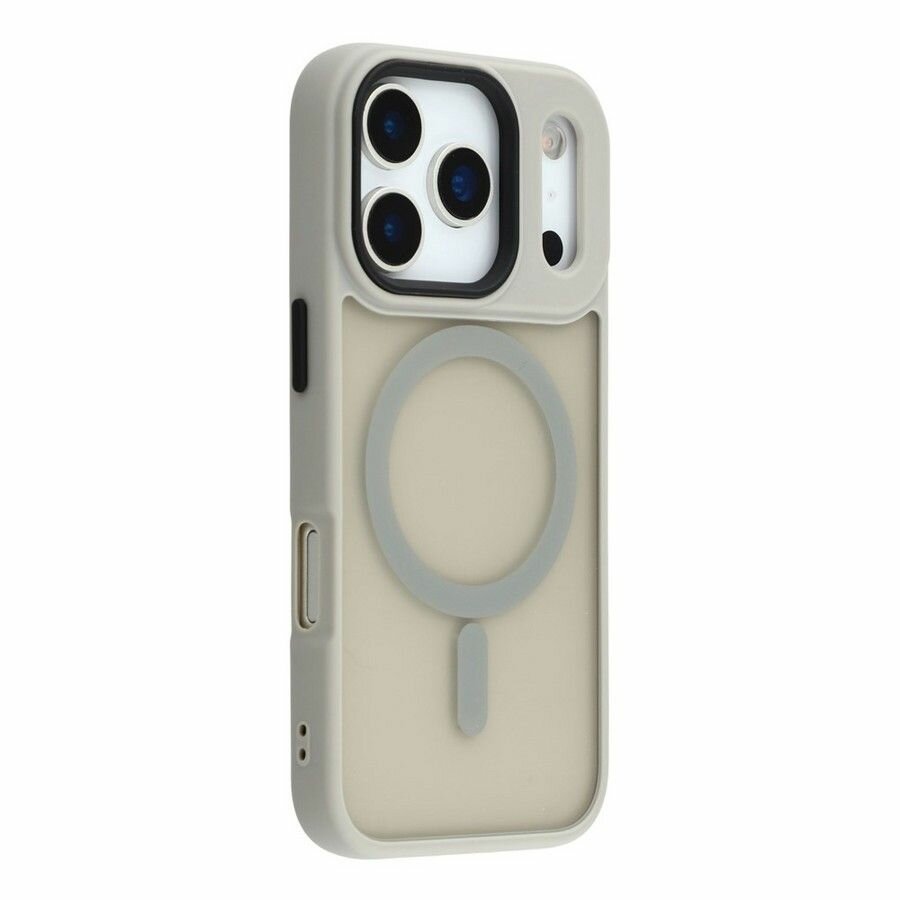 Силиконовая накладка Magsafe с бортом для Apple iPhone 17 Pro серый