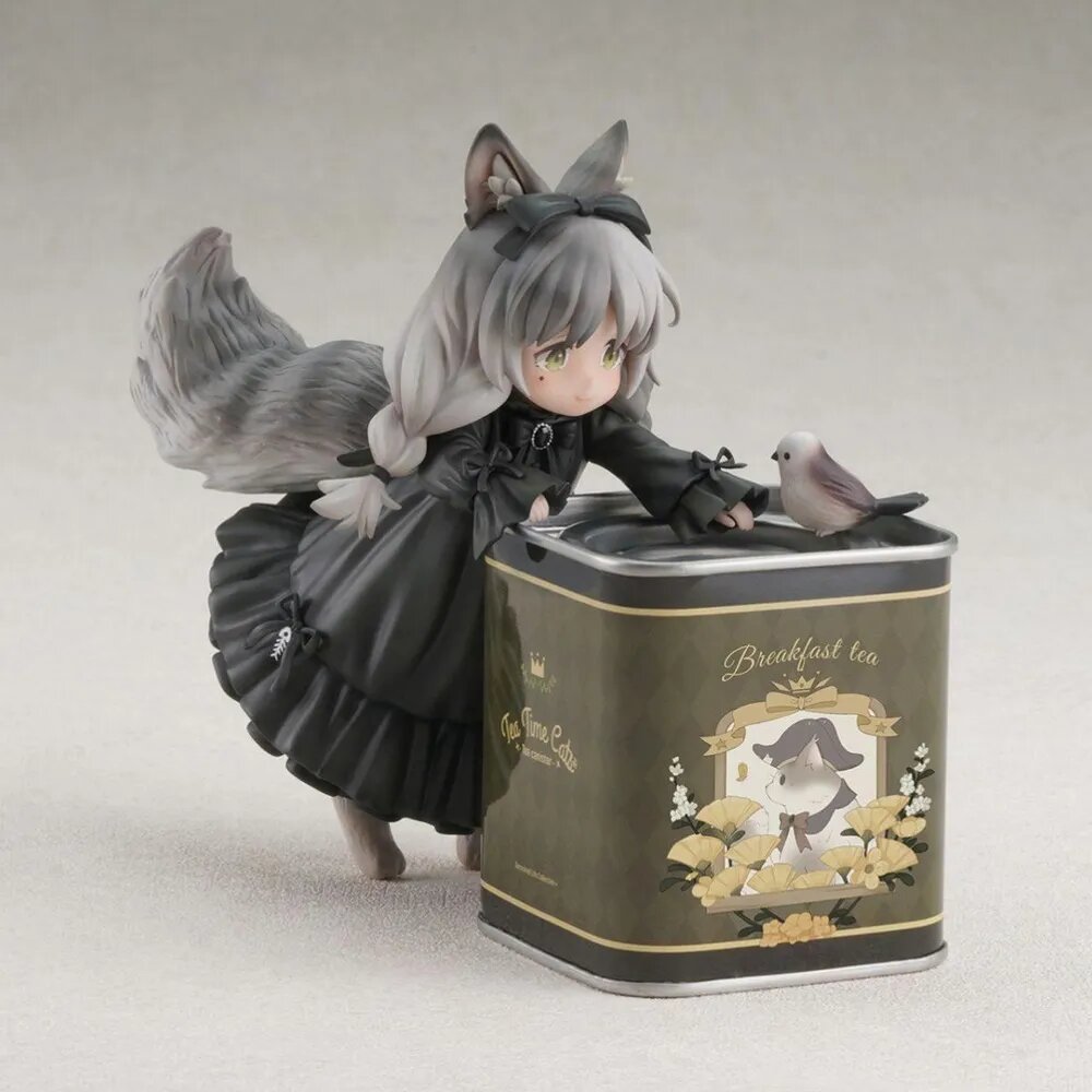 Фигурка Fox Girl Breakfast Tea Figure Аниме фигурка из АБС и ПВХ с металлической коробкой для чая, коллекционная модель для девочек, H 1150mm — фото 1