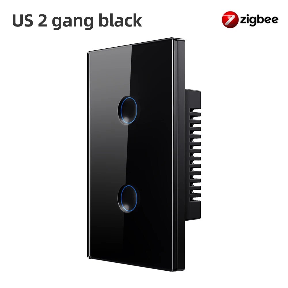 Беспроводной сенсорный выключатель AVATTO Black 2 gang