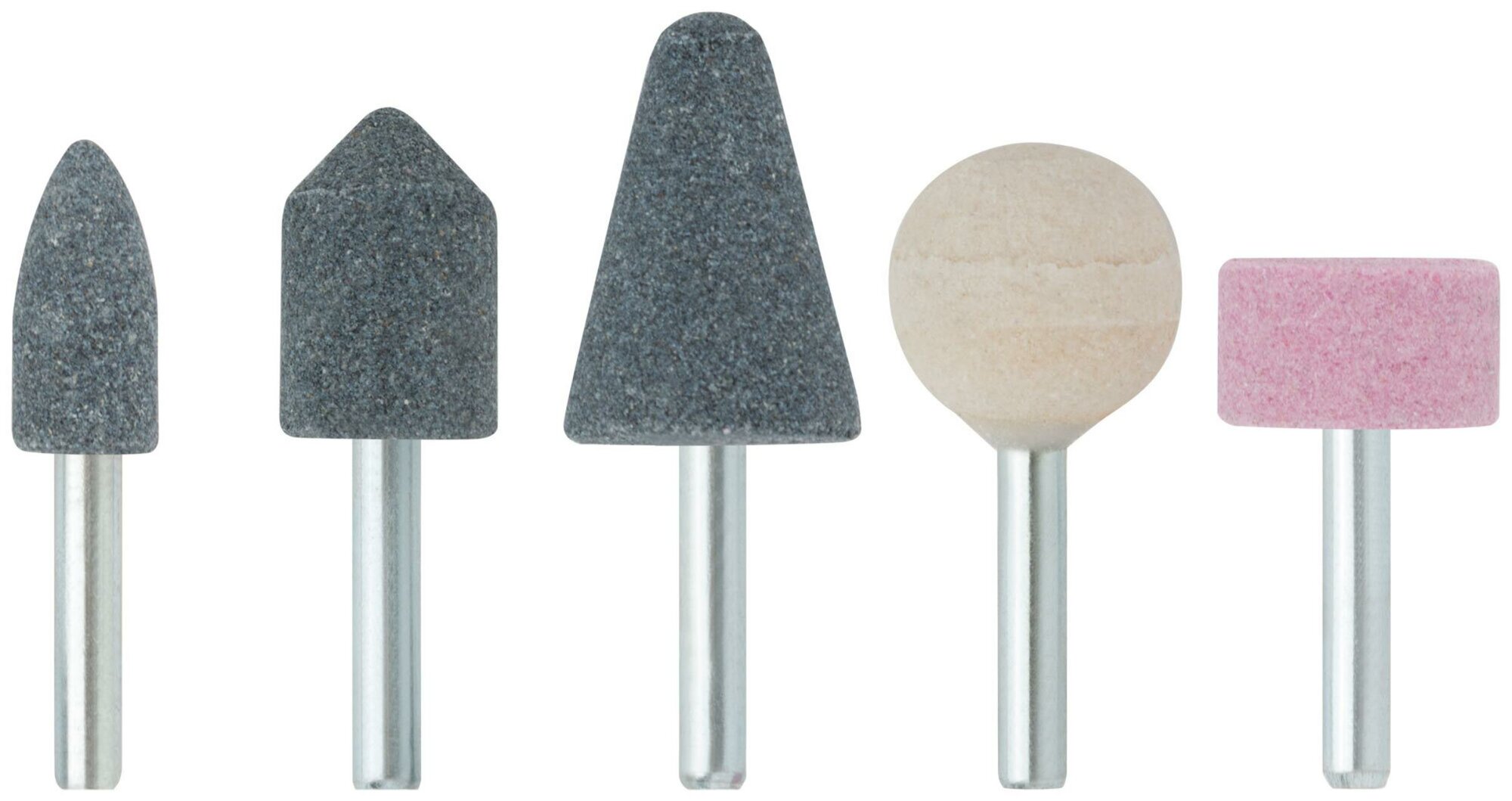 Шарошки абразивные по металлу, 5 шт, хвостовик 6 мм