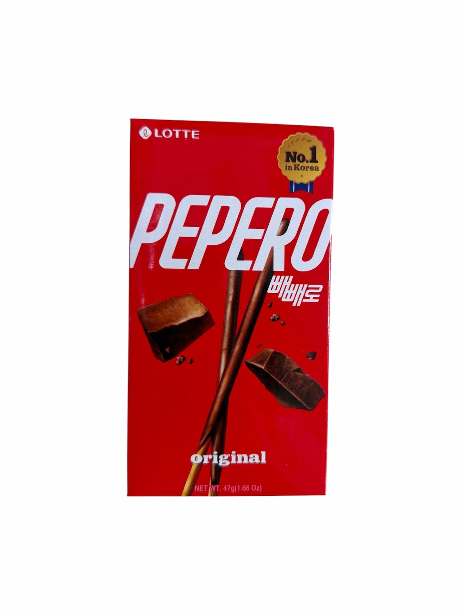 LOTTE Pepero Палочки бисквитные в шоколаде оригинальные 47 гр / красная