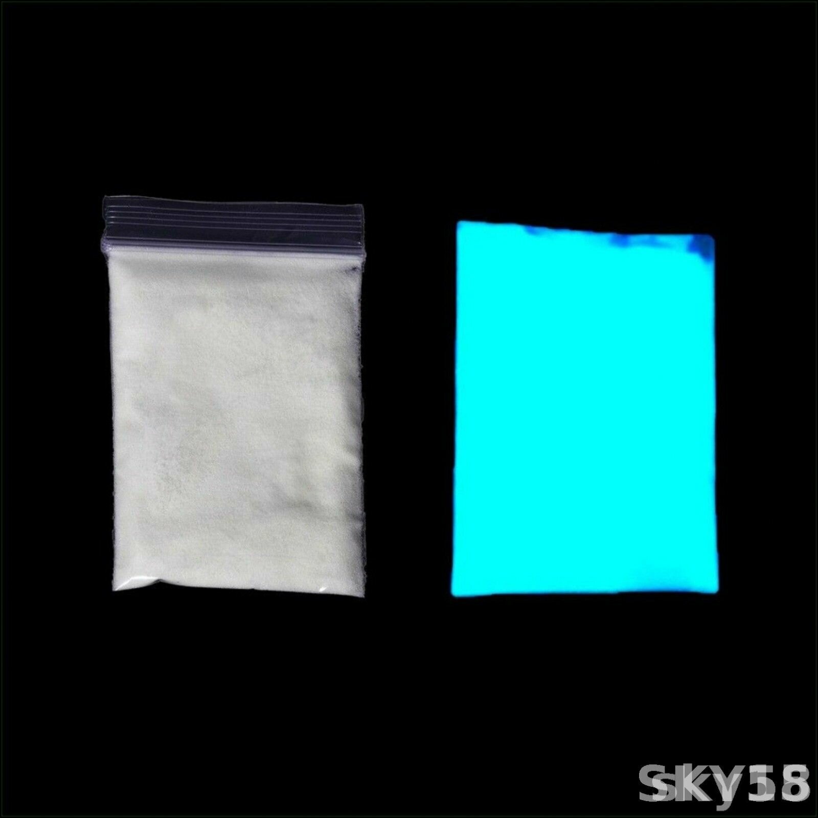 Люминофор порошок светящиеся в темноте светящийся 10 гр, цвет циан