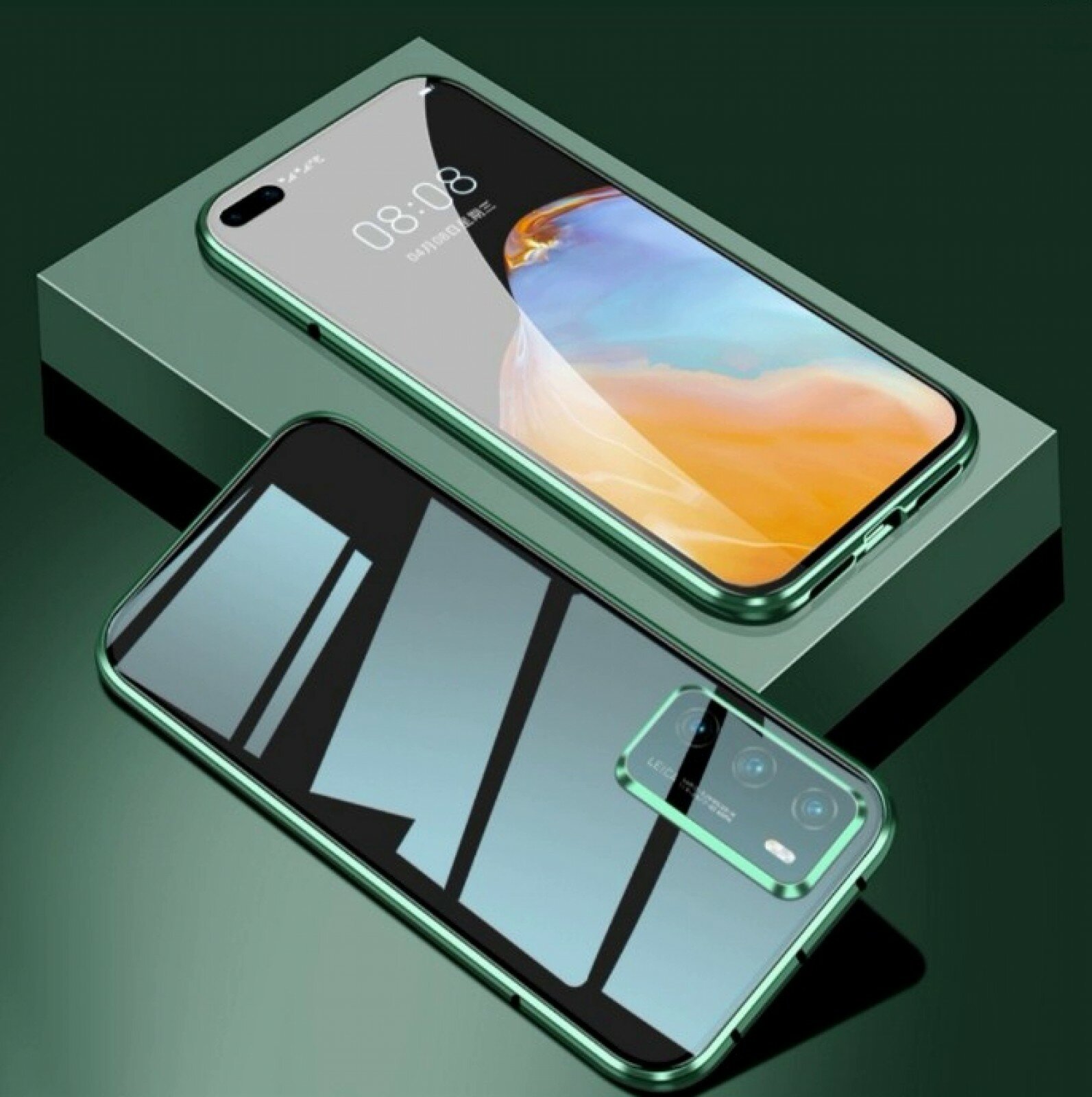 Магнитный чехол-бампер MyPads Vetro magnete для Realme GT Master Explorer Edition из металла и закаленного стекла