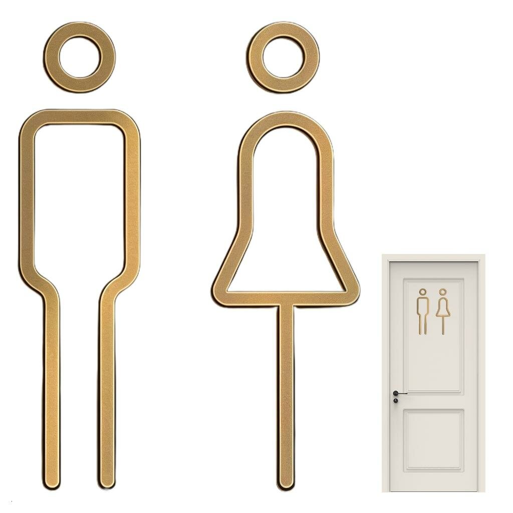Металлические знаки для туалетов, Золото