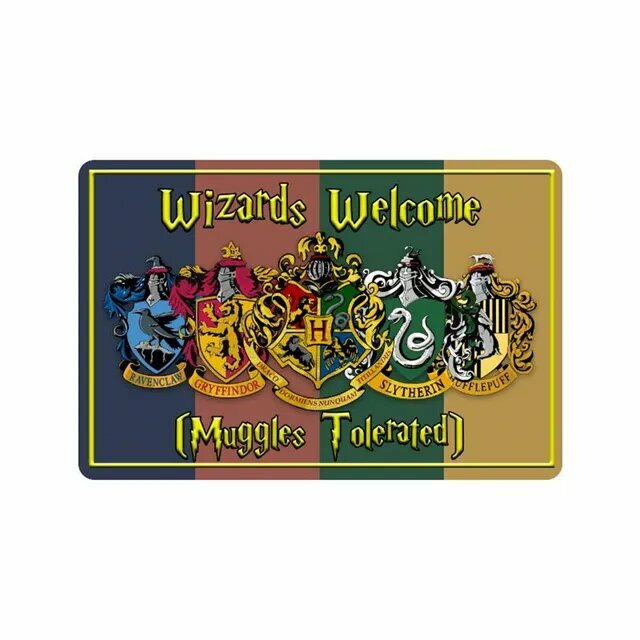 Коврик HX Magical Movie Rug с 3D-узором «Волшебник приветствует маглов», напольный коврик, стильный фланелевый коврик для входной двери и кухни.