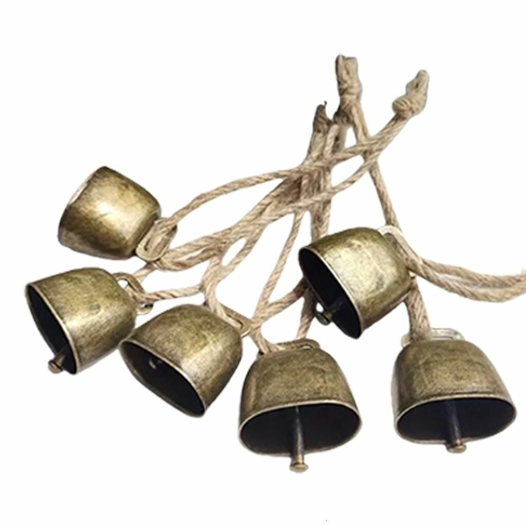 Бронзовые бубенцы с веревкой для рождественского венка, - Зеленая бронза