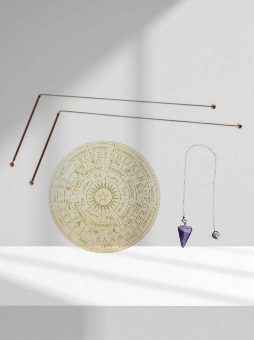 Медные рамки для радиэстезии с маятником и ковриком для охоты на привидений