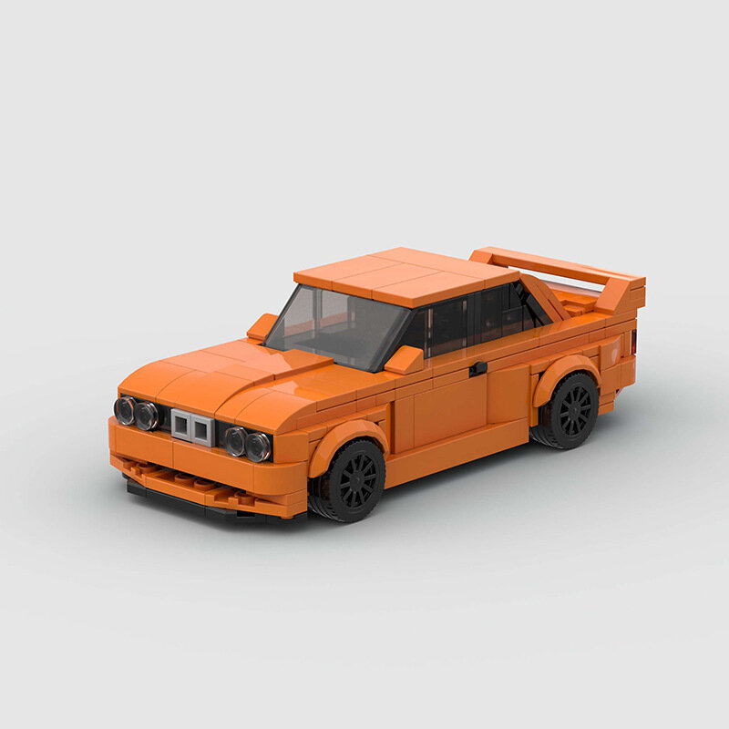 Модель автомобиля BMW M3 Orange MOC, обучающая игрушка для сборки (439 шт.)