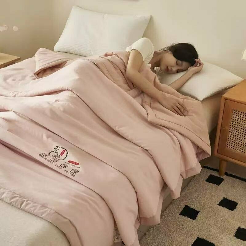 Хлопковое одеяло класса А. Хлопковое жаккардовое соевое летнее прохладное одеяло.200×230cm，розовый