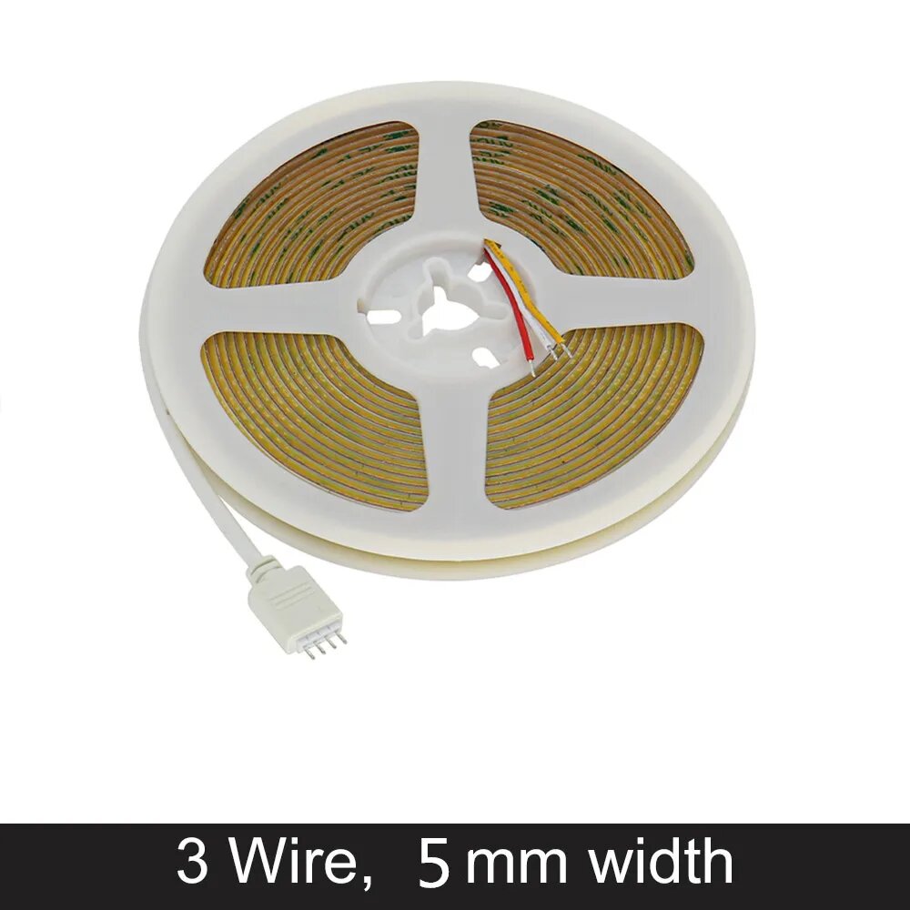 COOLAMPS COB светодиодная лента 5 мм 12/24В 600/608 LEDs для декора