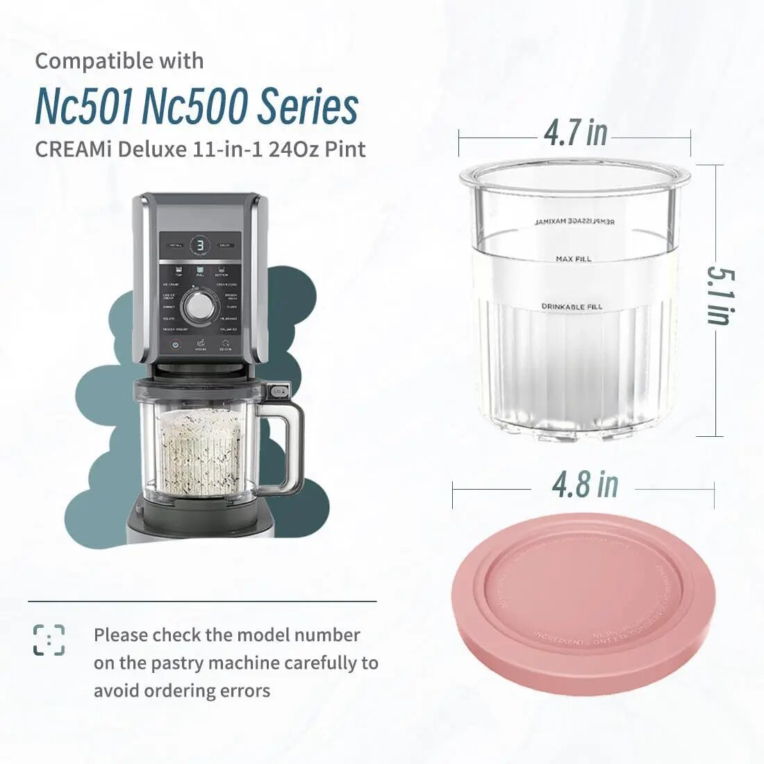 Контейнеры для Ninja Creami Deluxe 4 Colors with spoons