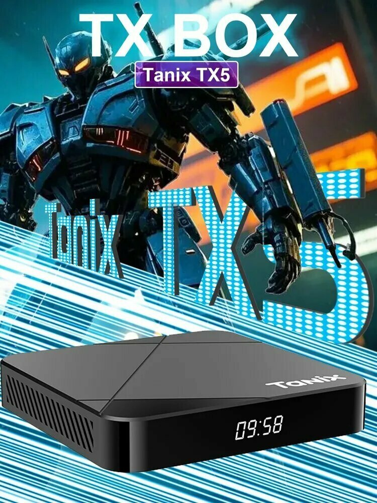 Tanix tx5 Медиаплеер Android 14, 4 ГБ/32 ГБ, 1000M, Bluetooth, Wi-Fi6, 4K, TV BOX , Смарт ТВ. Игровая приставка