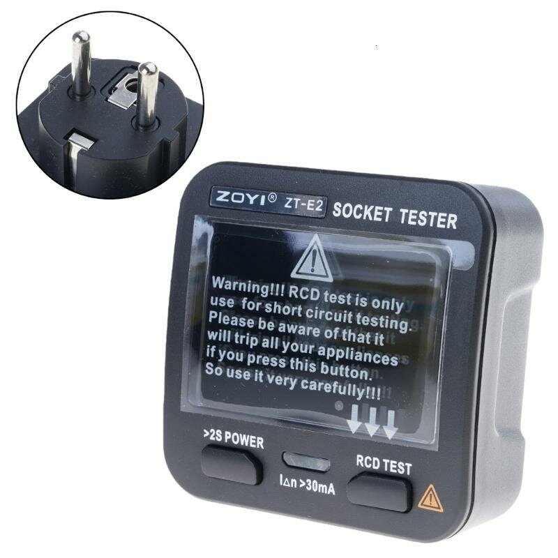 Тестер розеток УЗО, вилка европейского стандарта