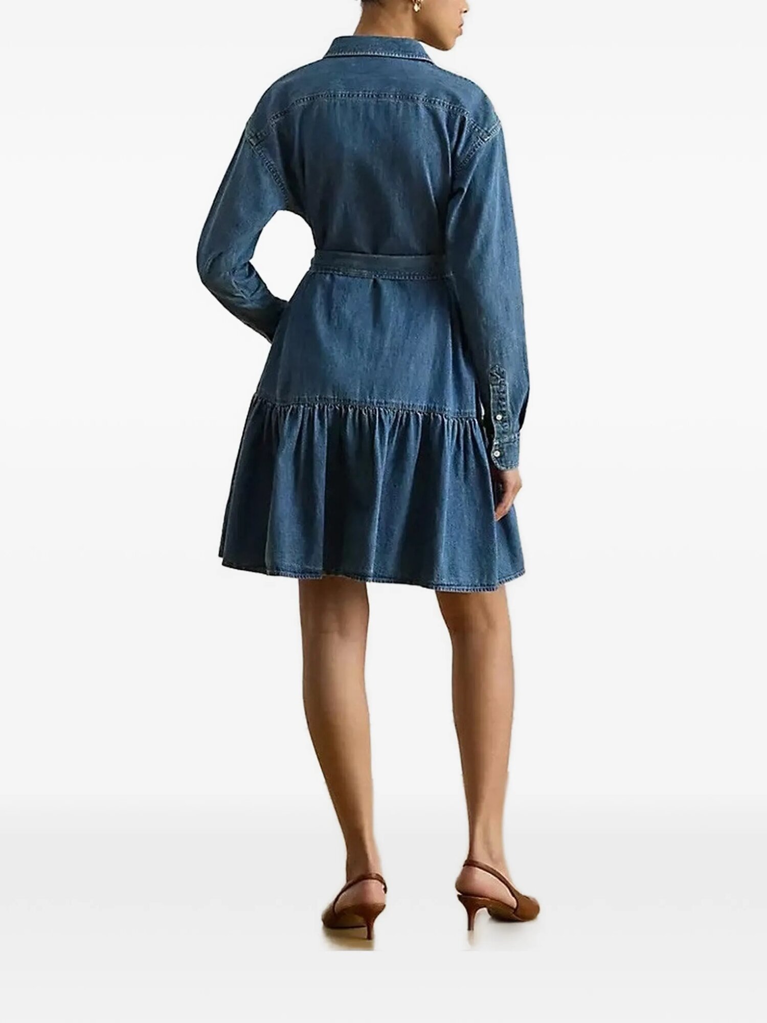 Платье Lauren Ralph Lauren Belted button-down mini dress, размер 40 — фото 1