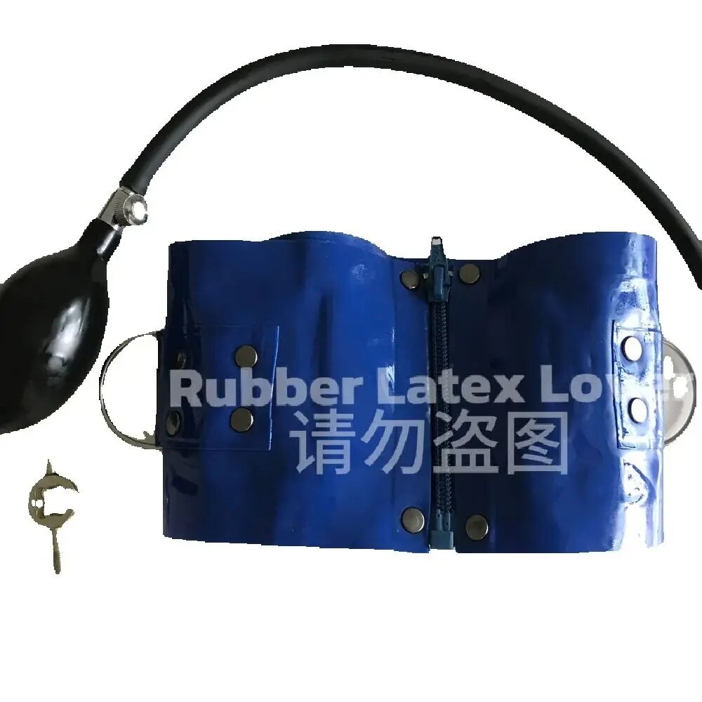 Фетиш толщиной 1 мм, латексный синий корсет на шею, воротник, резиновая заглушка для S, черный