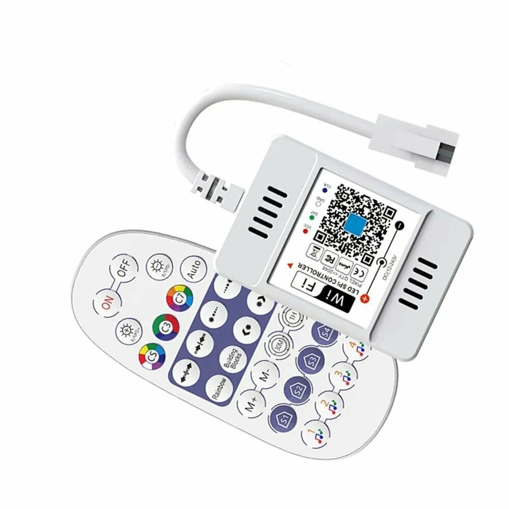 Контроллер светодиодной ленты WiFi SPI Pixel с голосовым управлением, музыкальным пультом дистанционного управления, приложением Dream Color