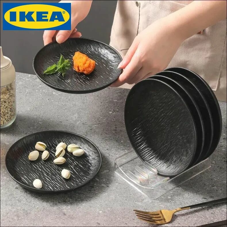 IKEA Набор тарелок 15 см 6 шт черный-