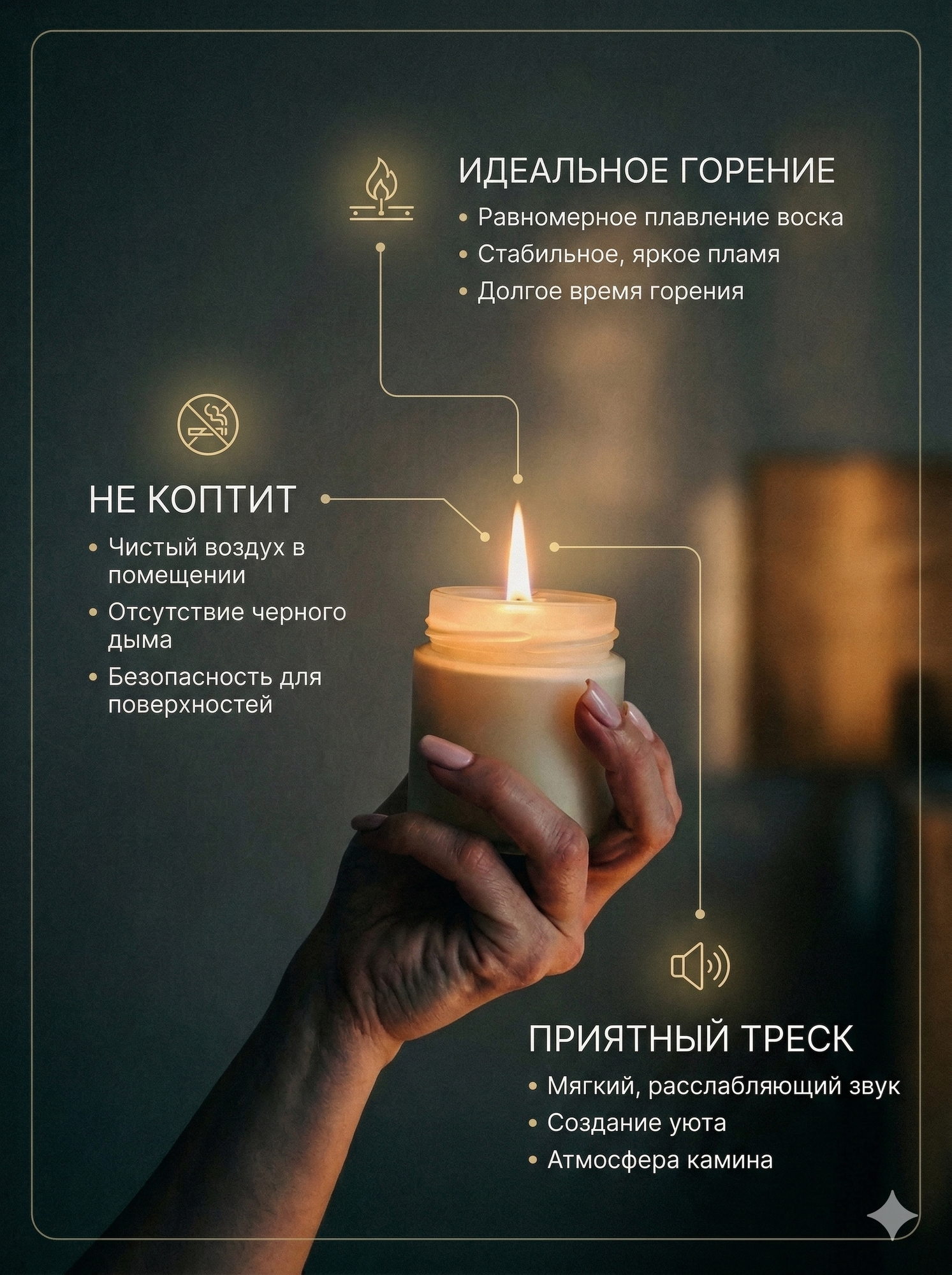 Фитиль деревянный для свечи из шпона бука 100 штук 10см на 1,3см без держателя Стабильное горение и треск