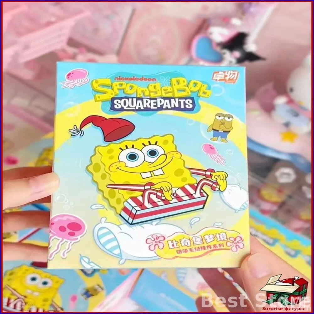 Коллекционная фигурка Слепая коробка Spongebob Squarepants Beachburg Dreamland Series Blind Box Figures, Плюшевая игрушка Губка Боб